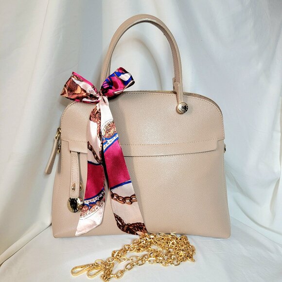 Furla | Bags | Furla Piper Medium Leather Dome Bag Tantaupe Wdust Bag ...